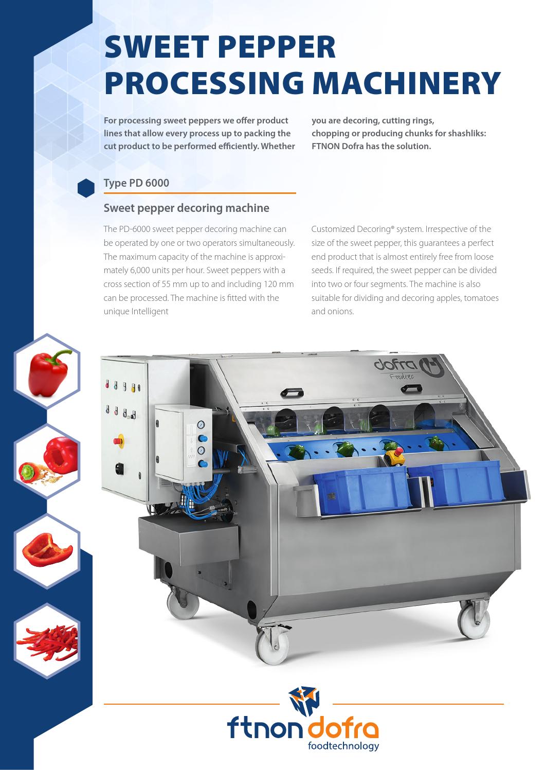 Catalogue FTNON Dofra Sweet pepper processing machinery by Horticultura ...