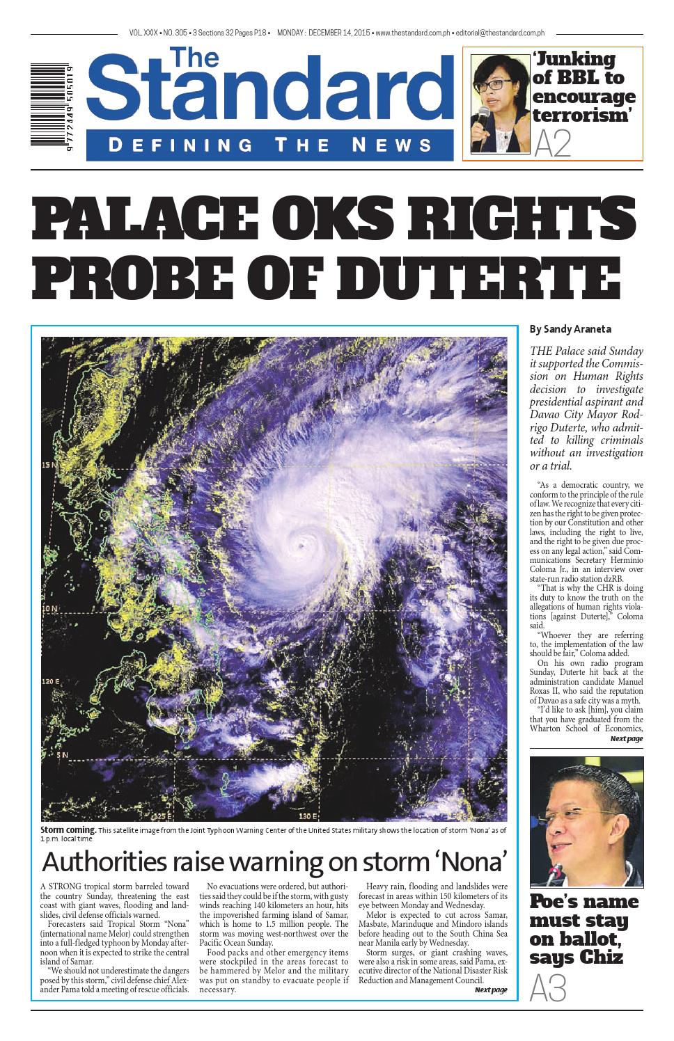 The Standard - 2015 December 14 - Monday by Manila Standard - Issuu