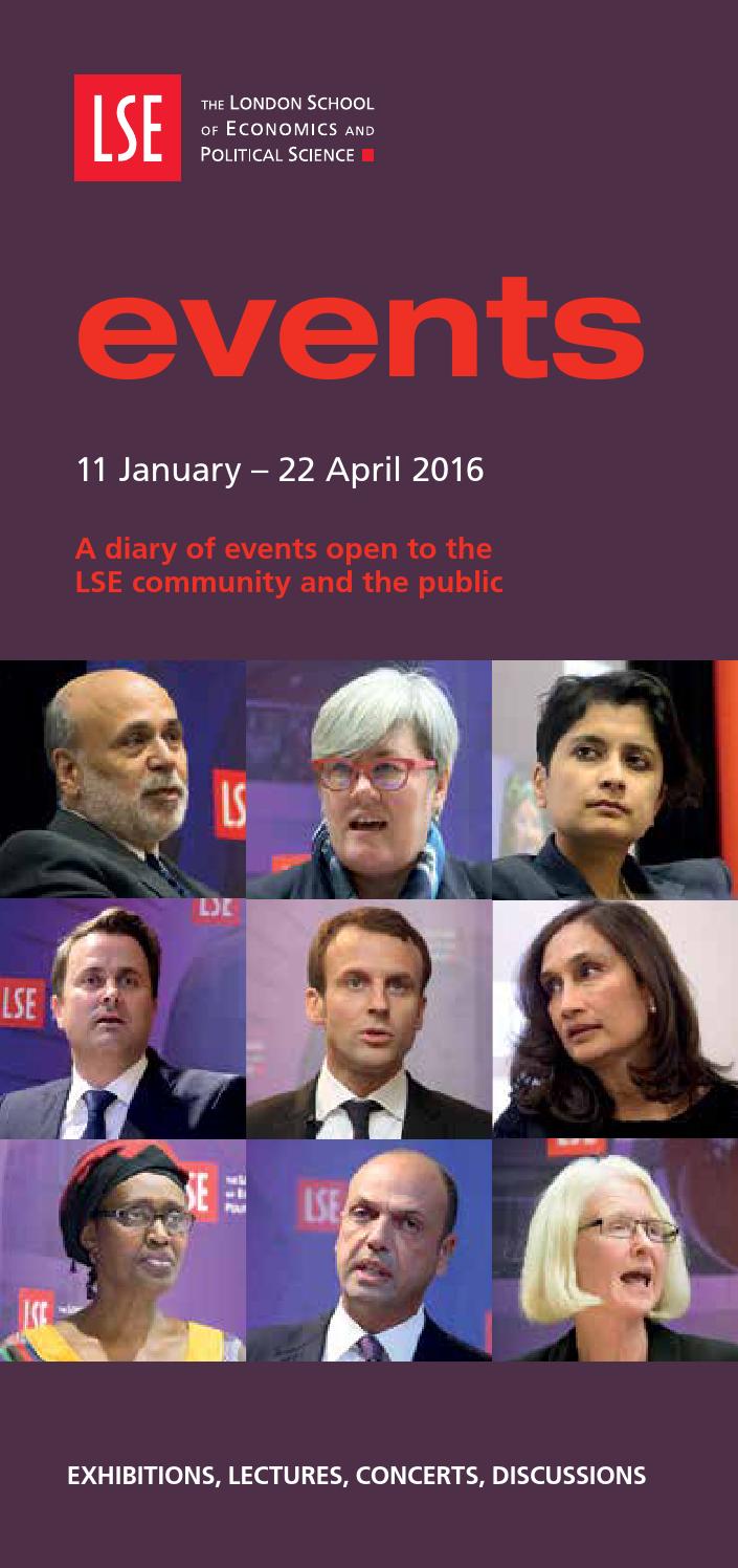 LSE Events Programme, 11 January – 22 April 2016 by London School of ...