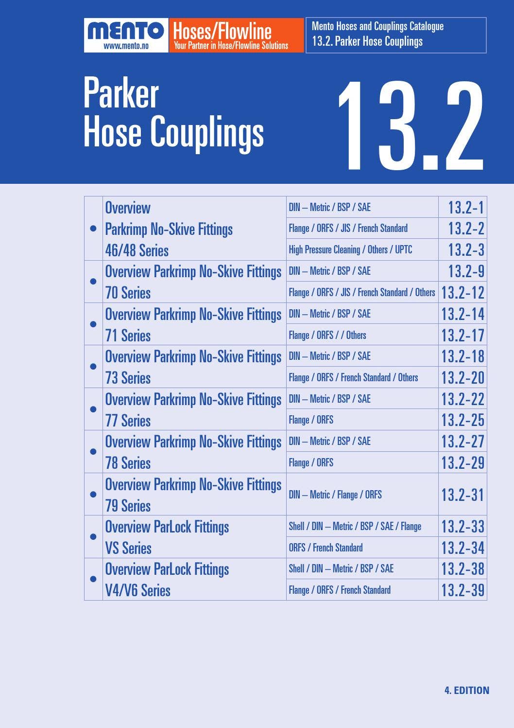 13 2 mento hoses and couplings 30 09 2015 parker hose couplings low by ...