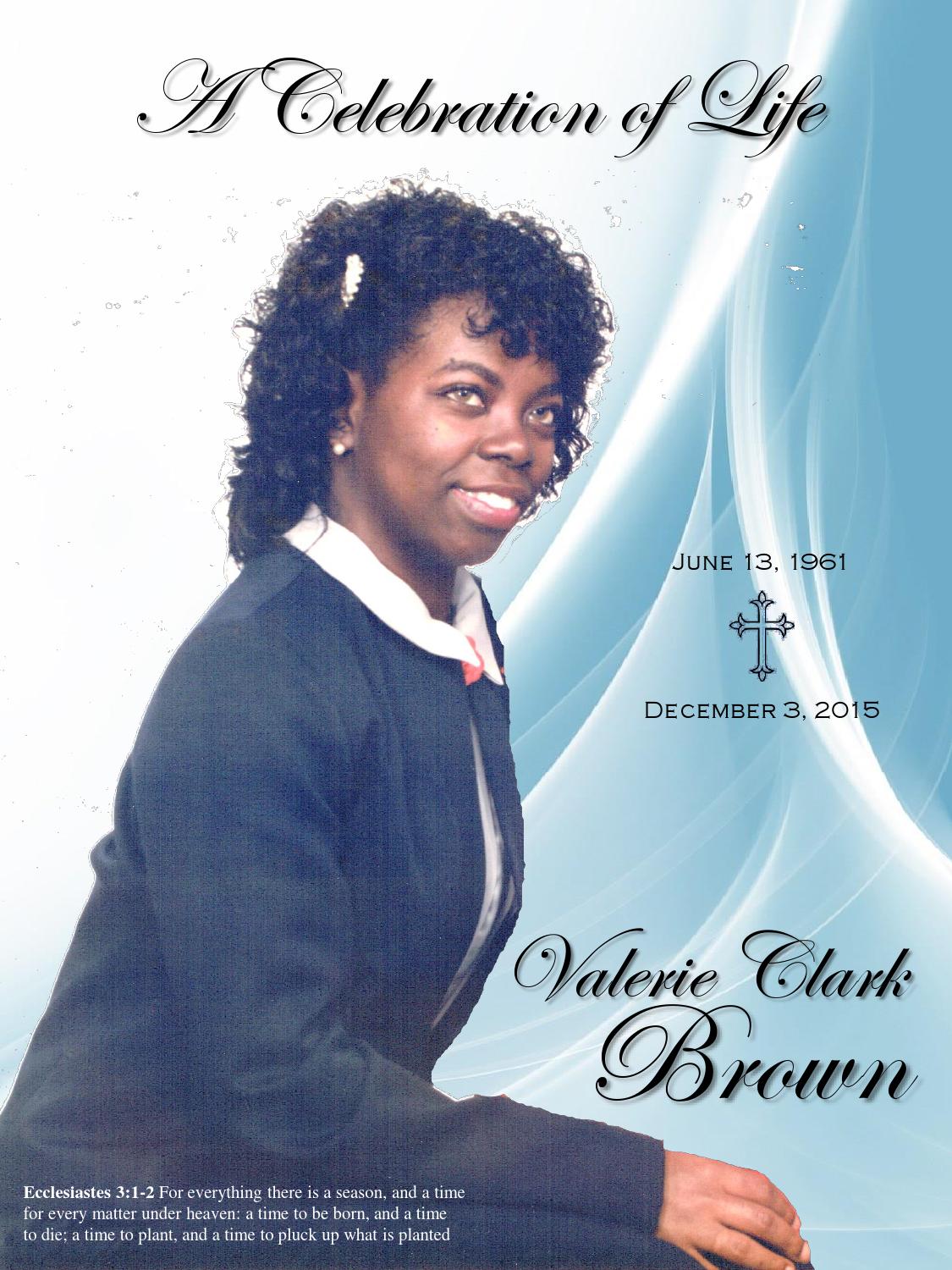 Valerie Clark Brown by Our Celebrations of Life - Issuu