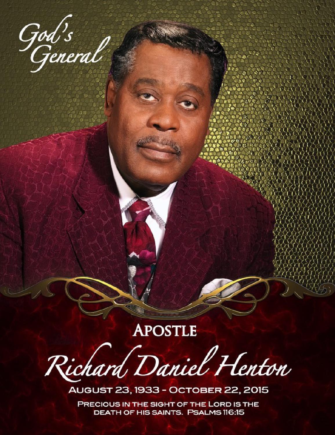 Apostle Richard Daniel Henton by David Brass - Issuu
