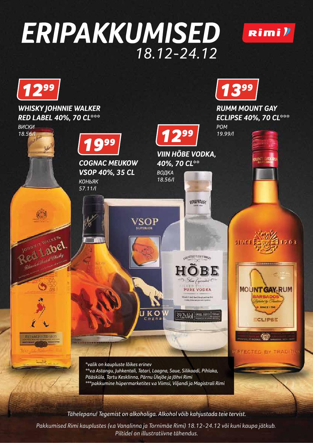 Alkoholi eripakkumised (18.12-24.12) by Rimi - Issuu