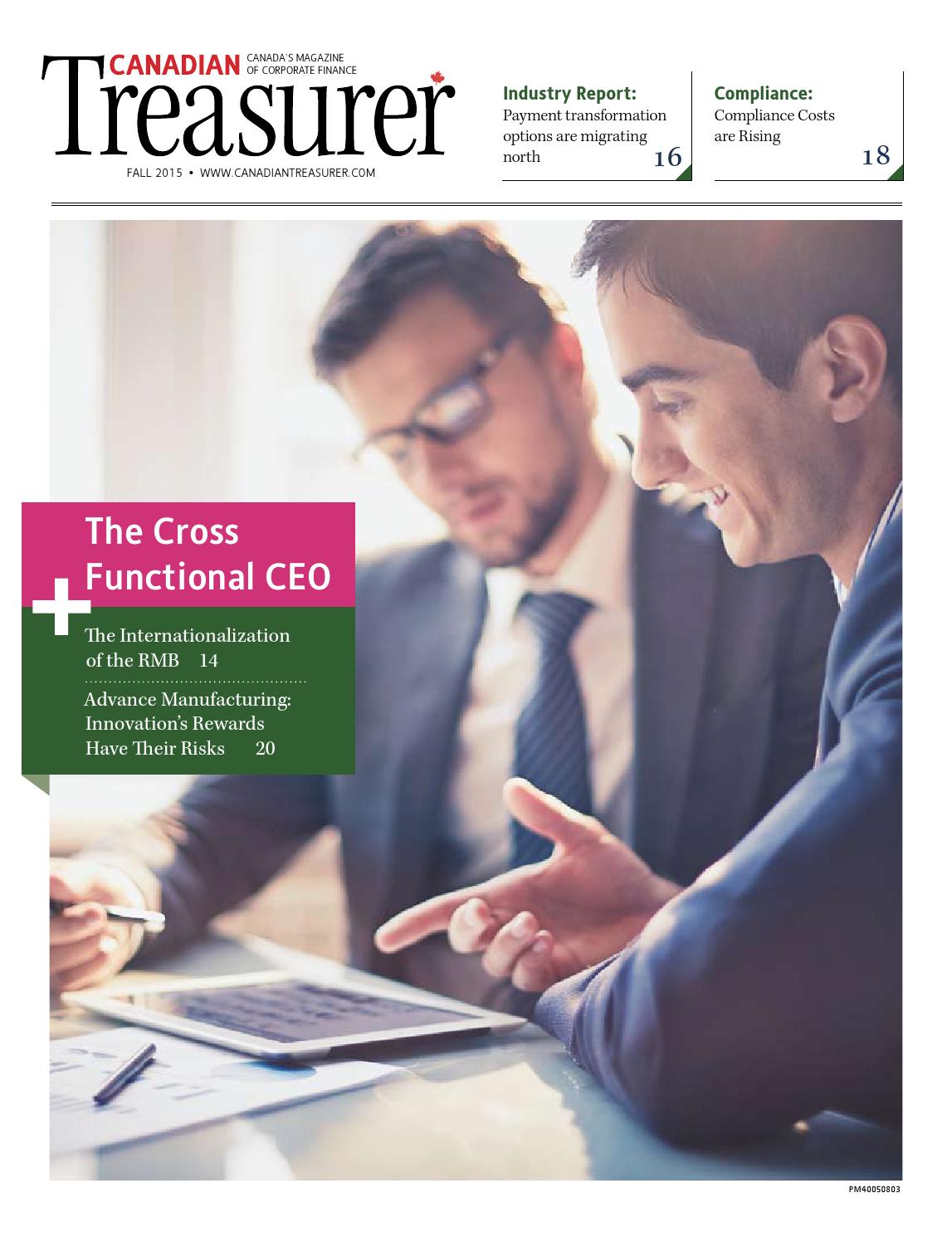 Canadian Treasurer Magazine Fall 2015 by Lloydmedia Inc - Issuu