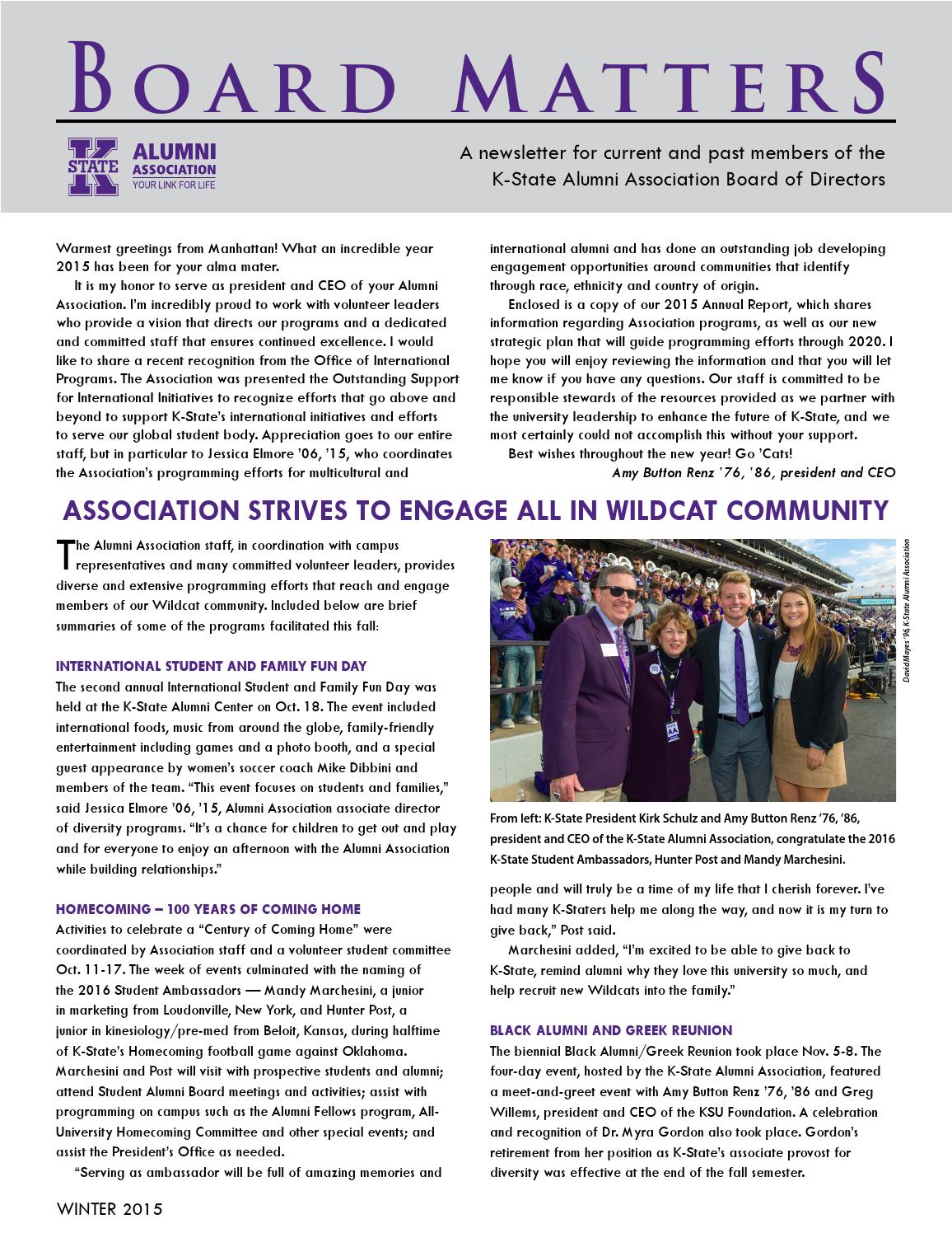 Board Matters December 2015 by K-State Alumni Association - Issuu