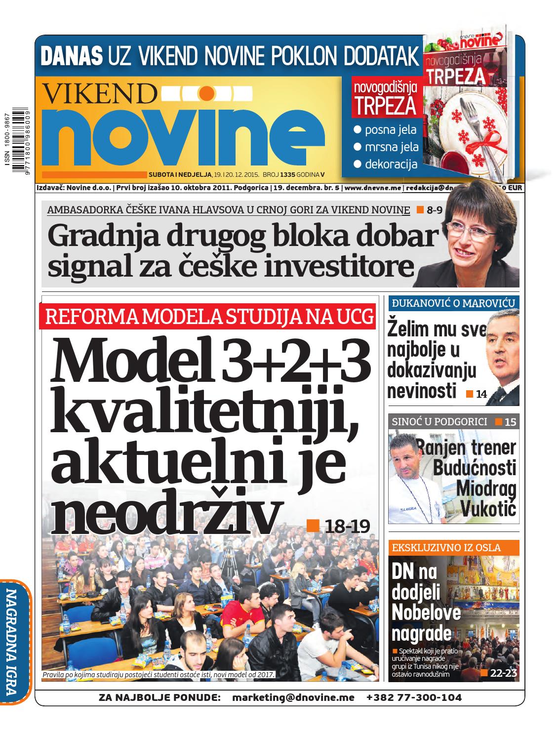 Naslovna 19-20. decembar 2015. by Dnevne Novine - Issuu