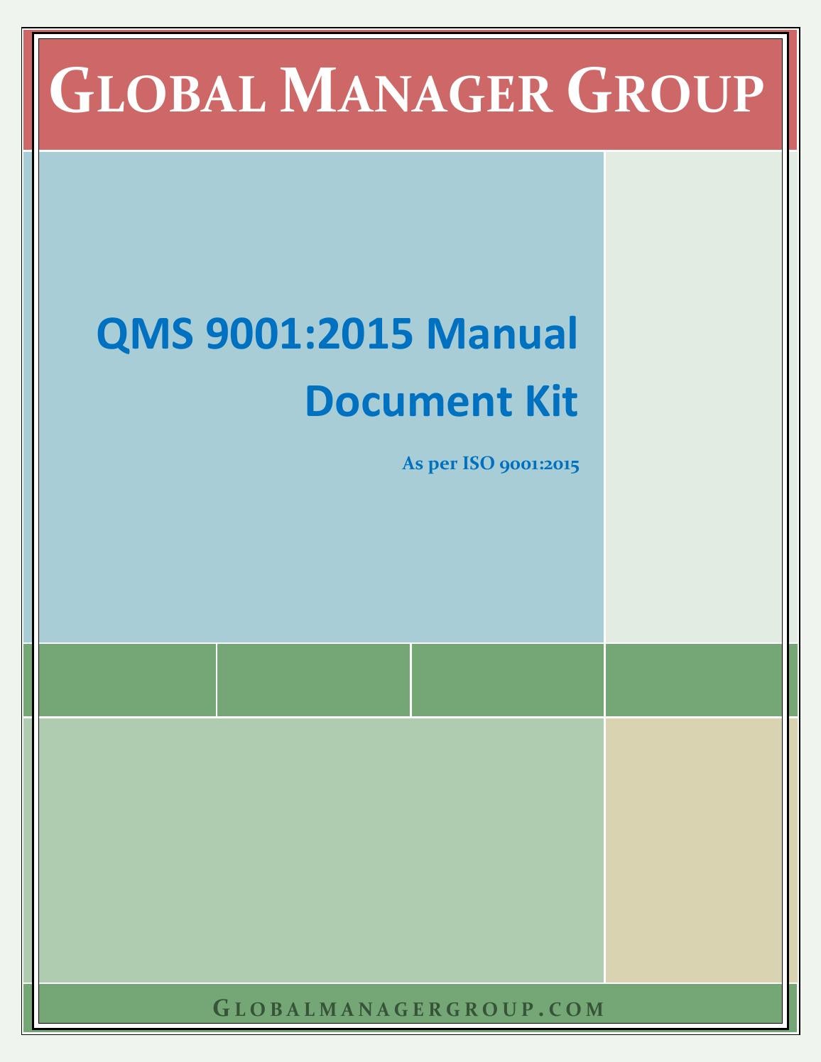 ISO 9001 2015 Manual Templates By Global Manager Group Issuu