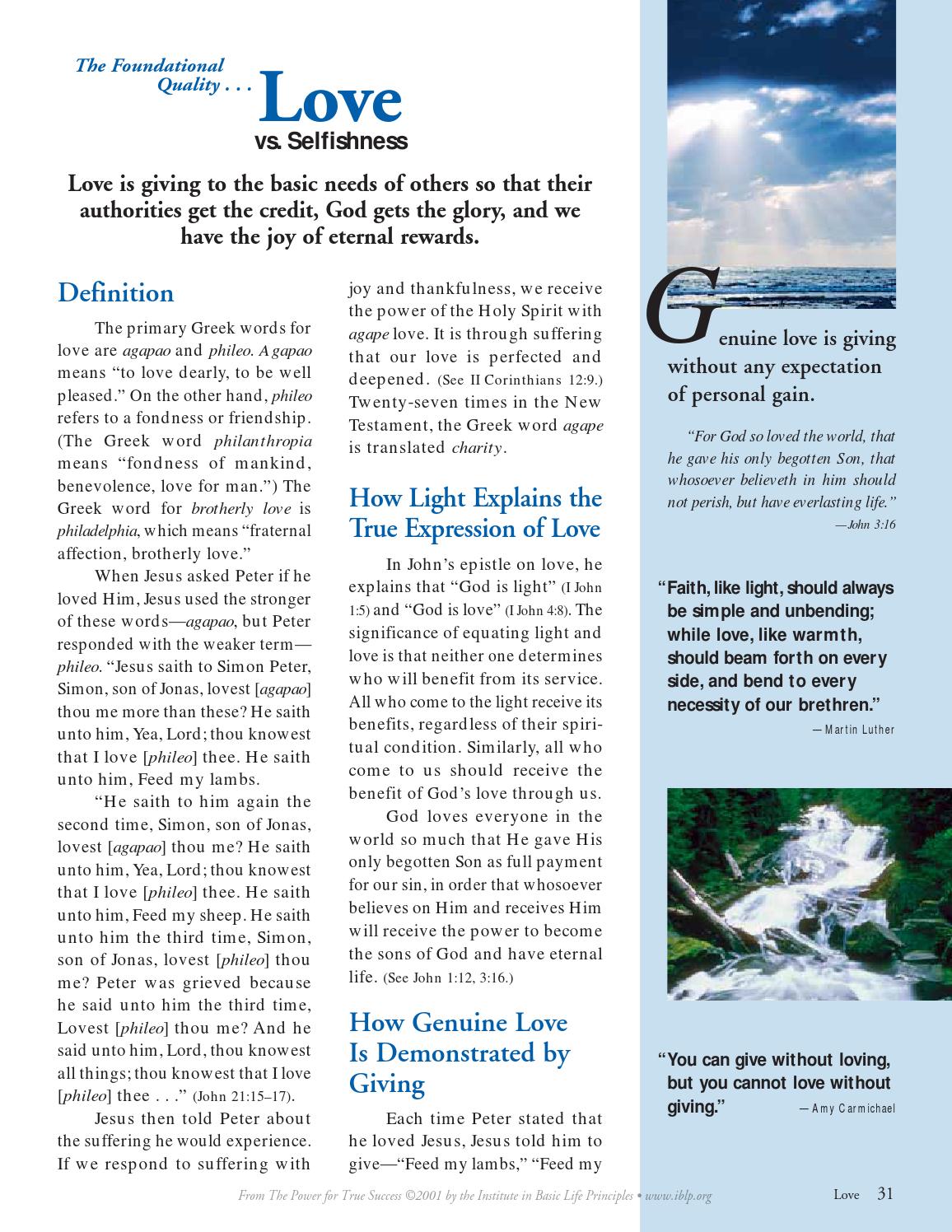 Love by Institute in Basic Life Principles - Issuu