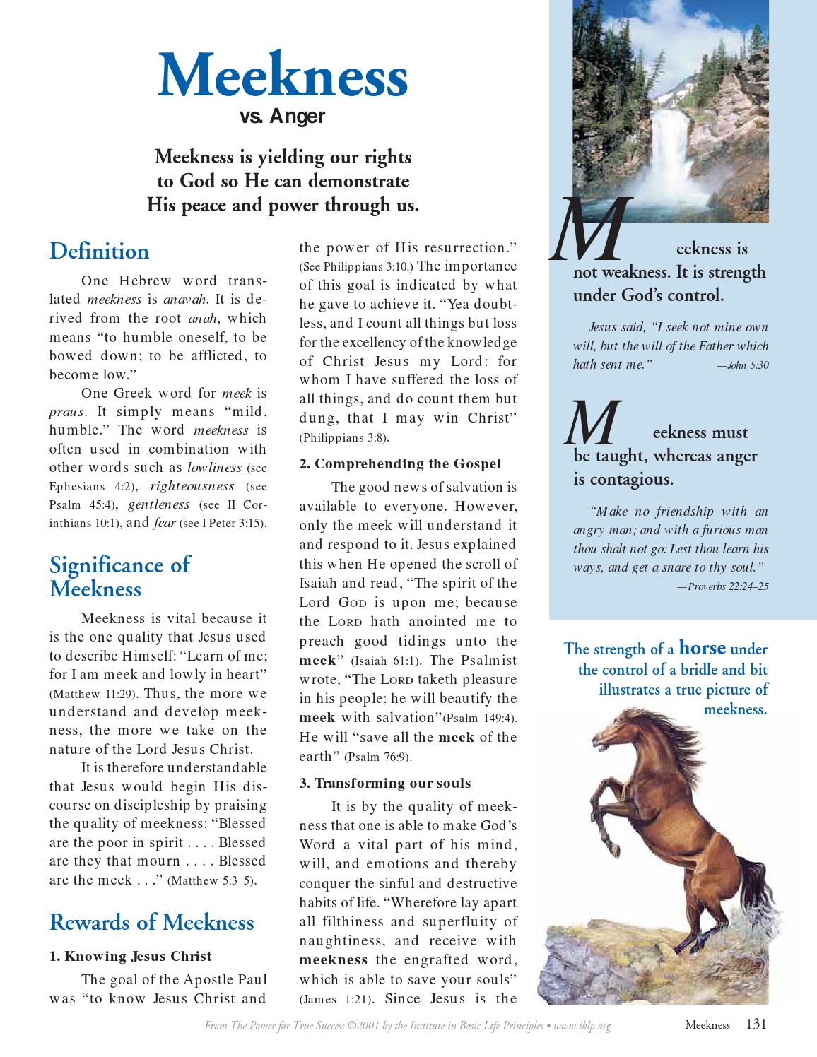 Meekness by Institute in Basic Life Principles - Issuu