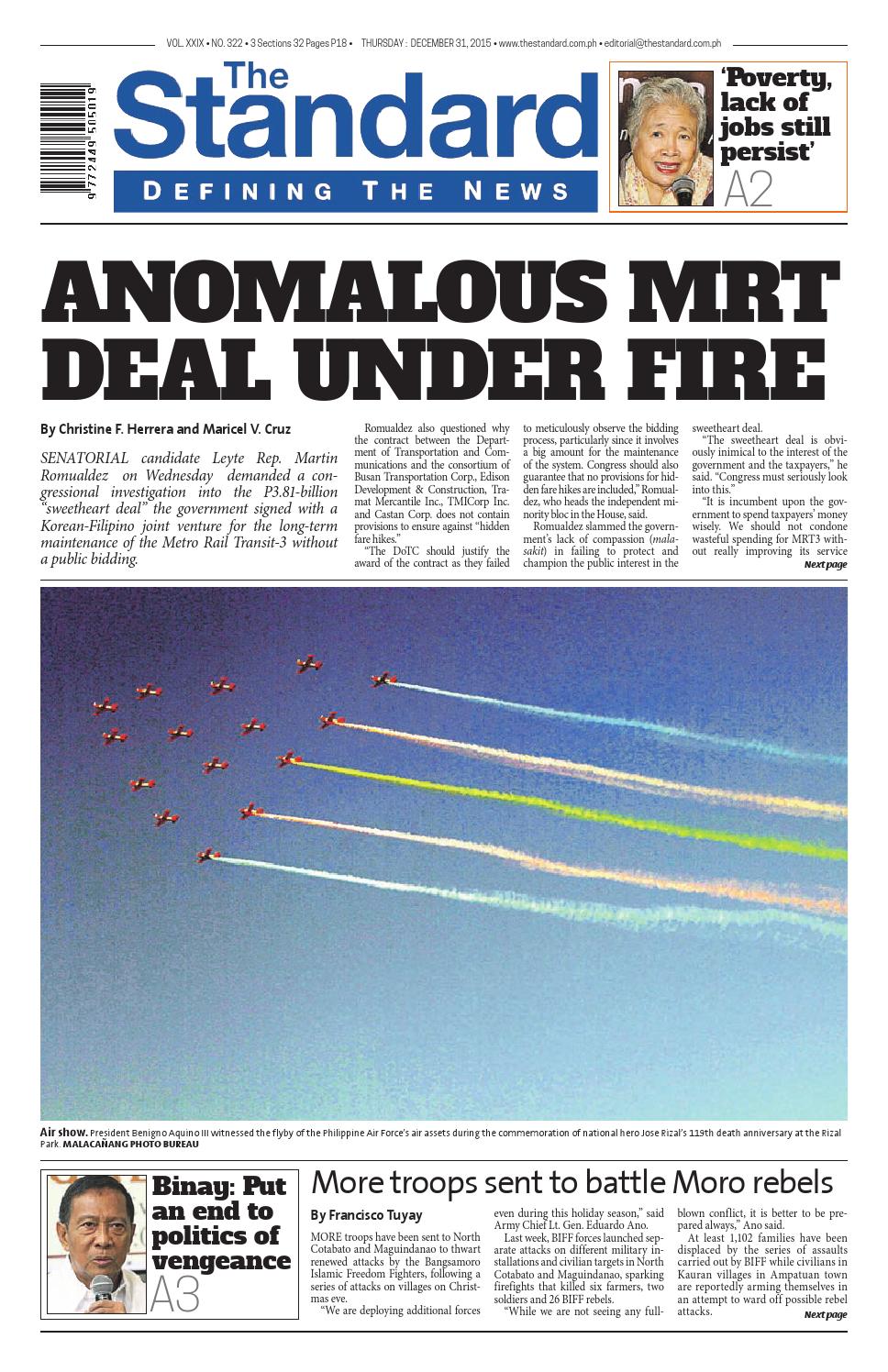 The Standard - 2015 December 31 - Thursday by Manila Standard - Issuu