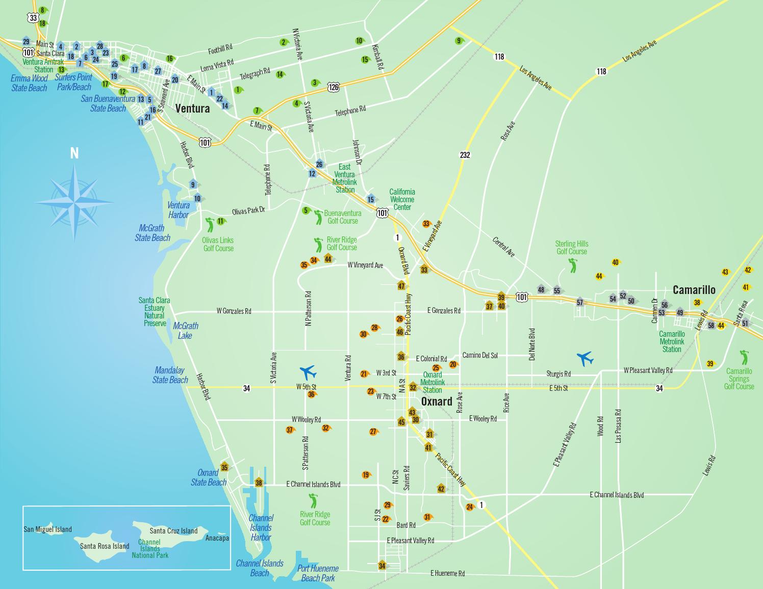 Ventura, Oxnard, Camarillo Map by Tad Smith Publication Design & Layout ...