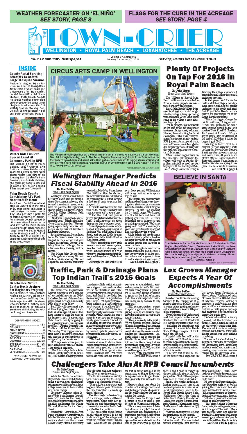 Town-Crier Newspaper January 1, 2016 by Wellington The Magazine LLC - Issuu