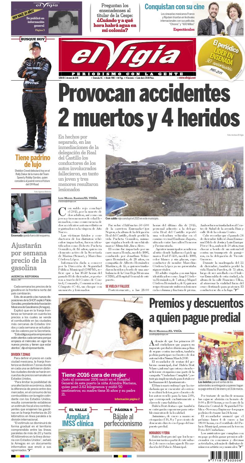 Periódico El Vigía, 2 de enero de 2016 by Editorial El Vigia - Issuu