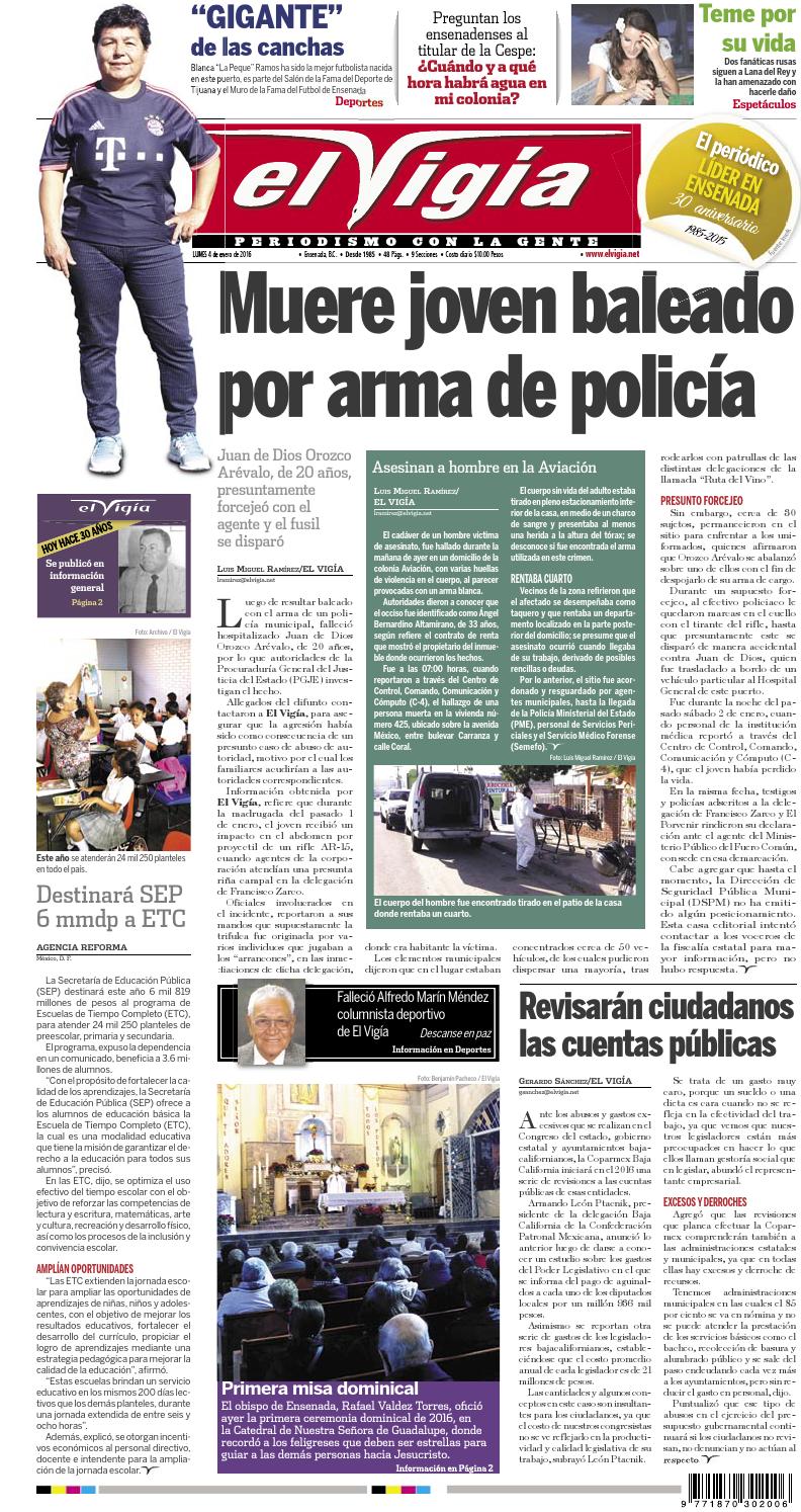 Periódico El Vigía, 4 de enero de 2016 by Editorial El Vigia - Issuu