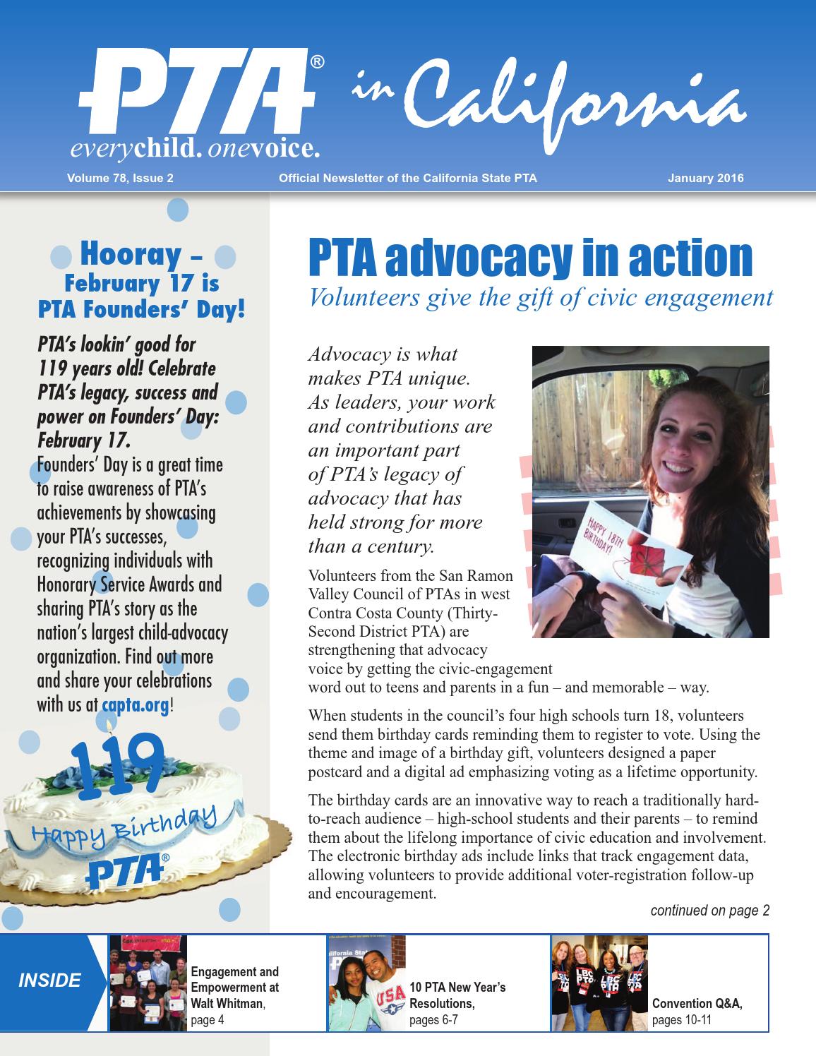 PTA in California - January 2016 by California State PTA - Issuu