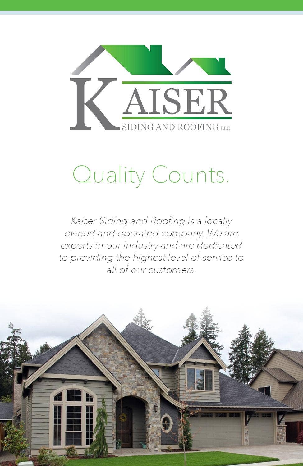 Kaiser Siding and Roofing Brochure by ECHO Brand Geeks - Issuu