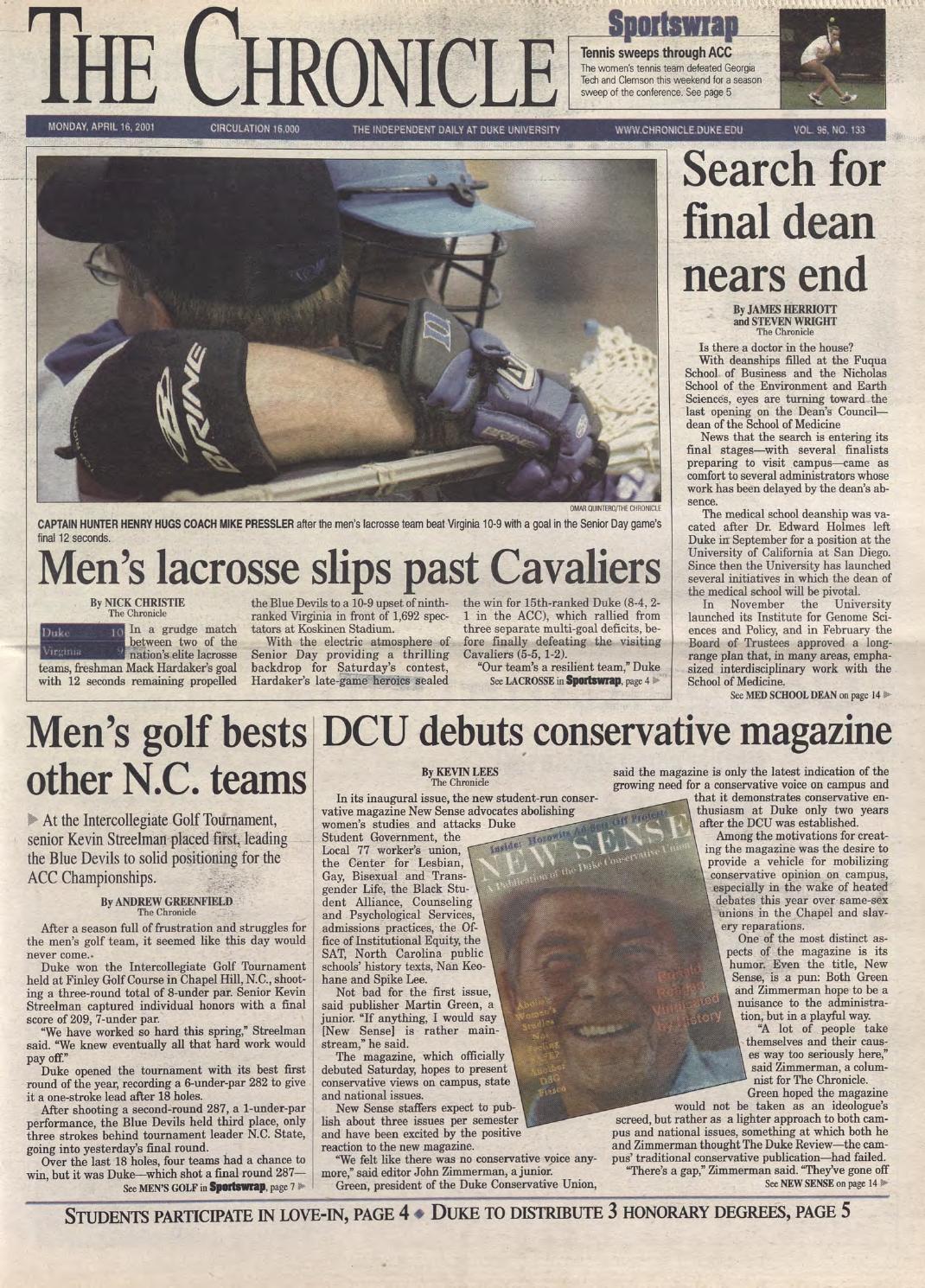 April 16, 2001 by Duke Chronicle Print Archives - Issuu