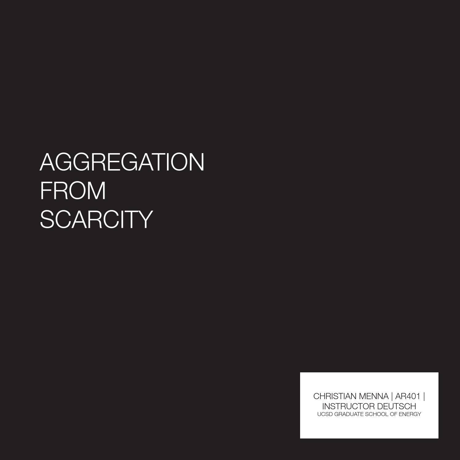Aggregation from Scarcity by Christian Menna - Issuu