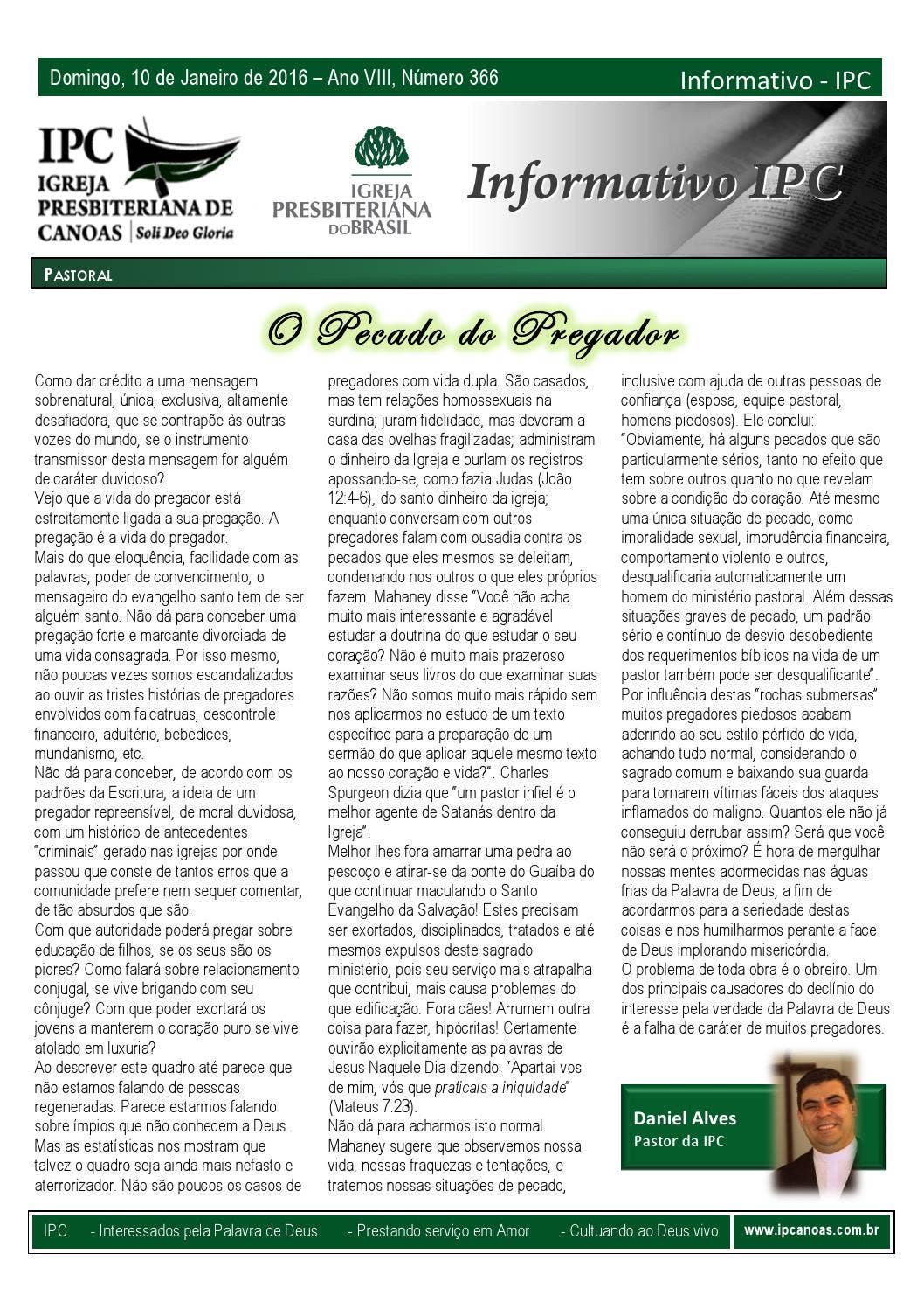 Informativo ipc 366 by IGREJA PRESBITERIANA - Issuu