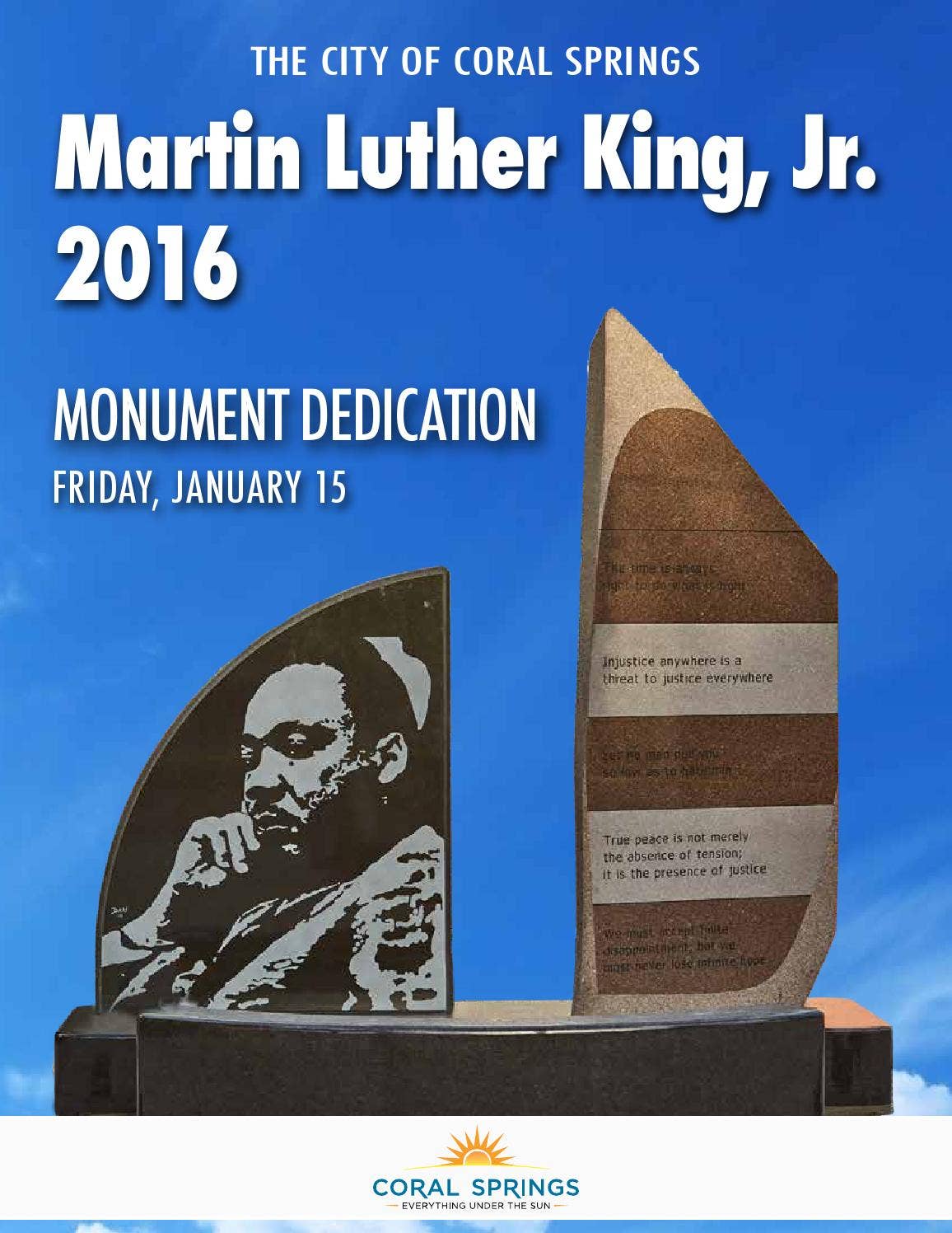 MLK Monument Dedication Program by City of Coral Springs - Issuu