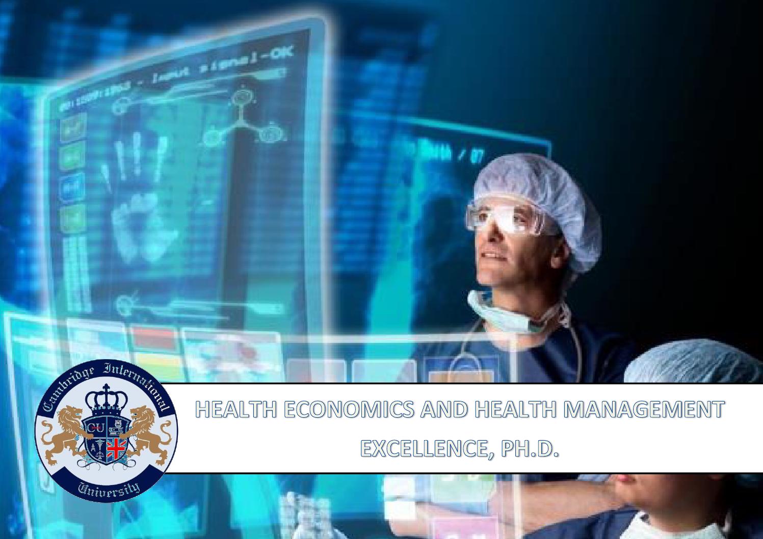Doctor of Philosophy in Health Economics and Health Management ...