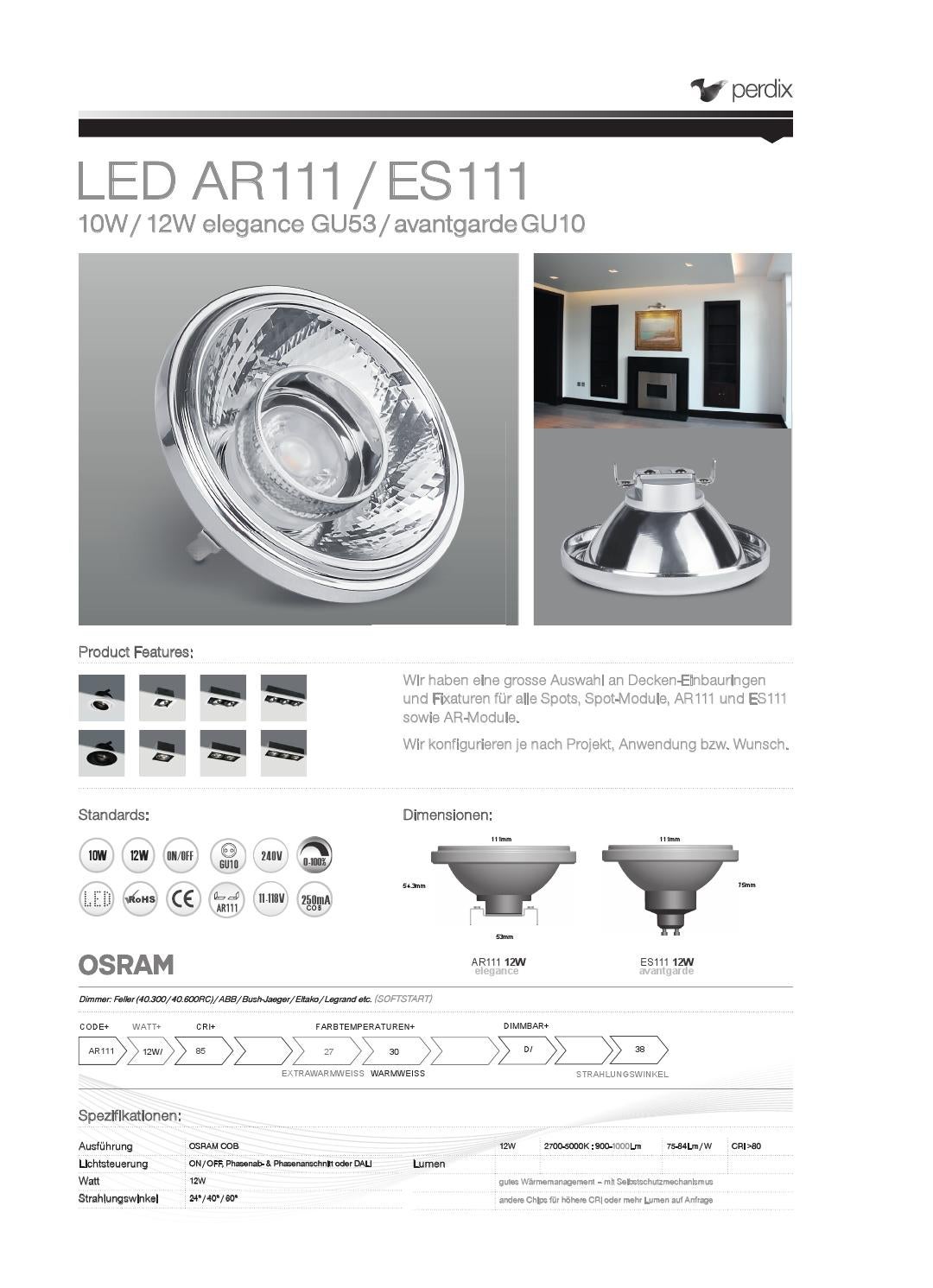 ar111 module - retrofit reflektorlampen - ar111 led lampe - es111 ...