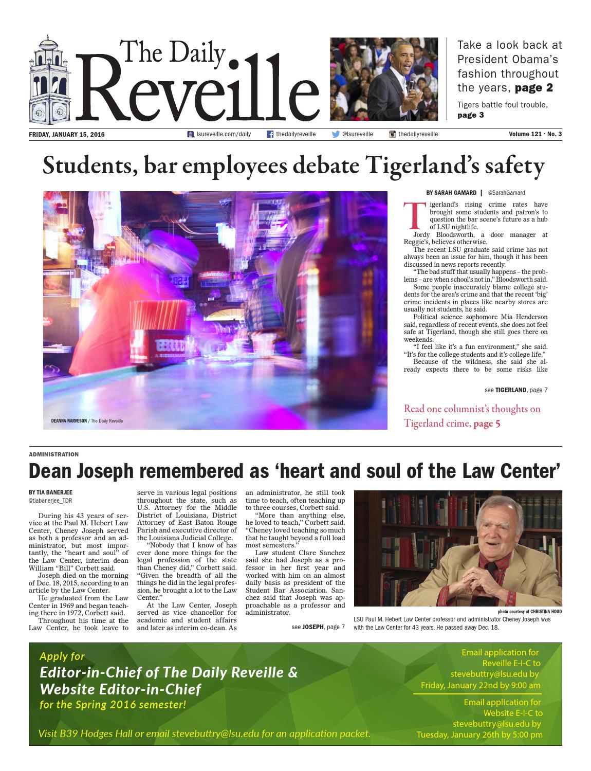 The Daily Reveille 1-15-16 by Reveille - Issuu