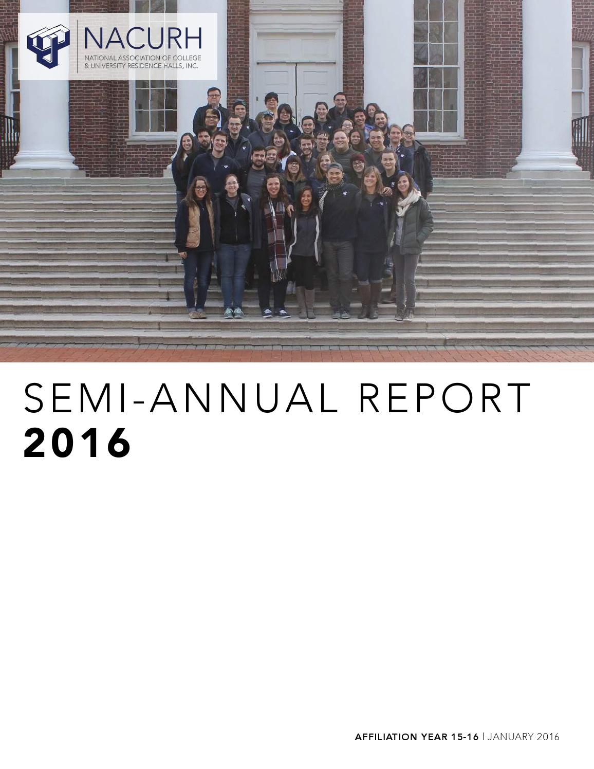 NACURH Semi-Annual Report | 2016 by NACURH, Inc - Issuu