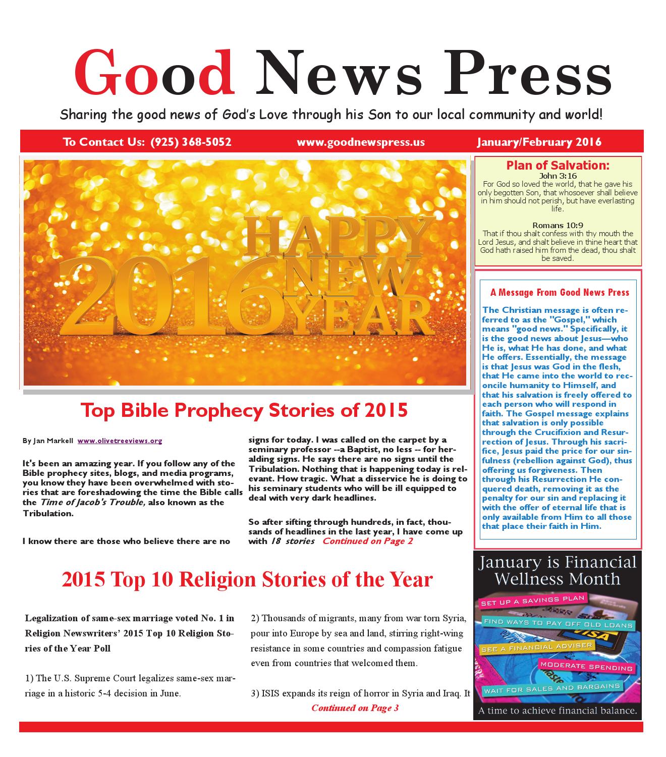Good News Press January/February 2016 by Good News Press - Issuu