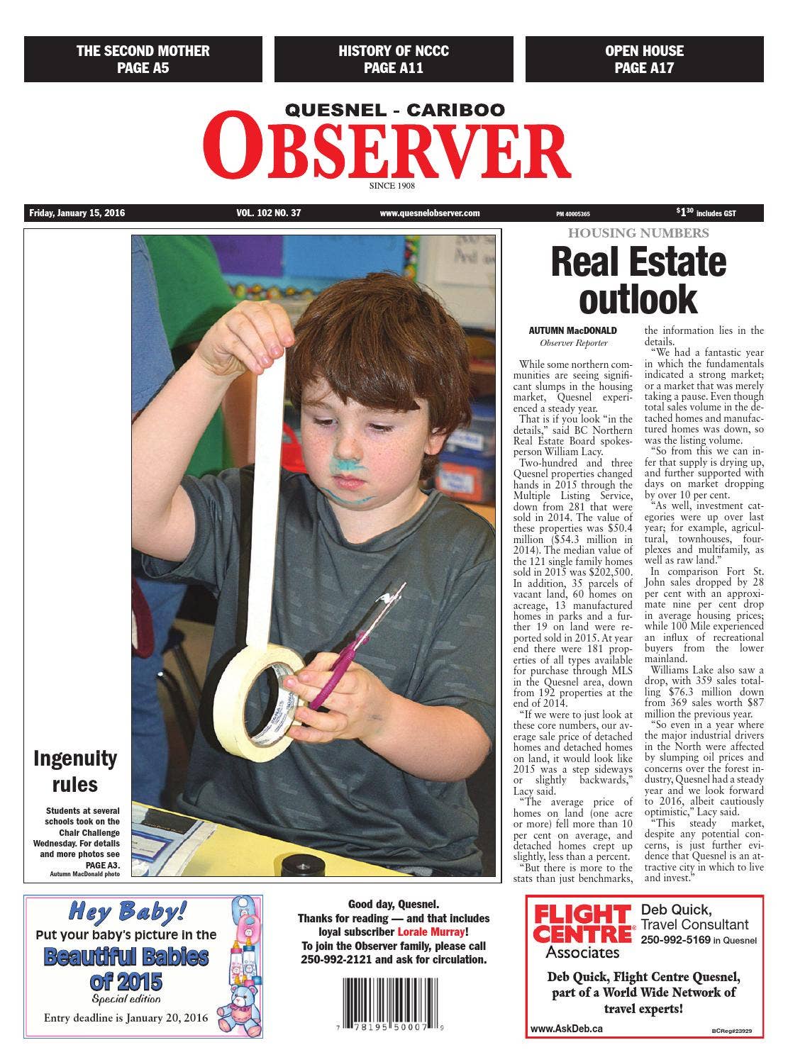 Quesnel Cariboo Observer, January 15, 2016 by Black Press Media Group ...