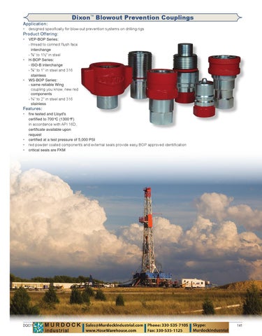 Dixon valve quick coupling disconnect catalog 2016 hosewarehouse by Murdock Industrial - Issuu