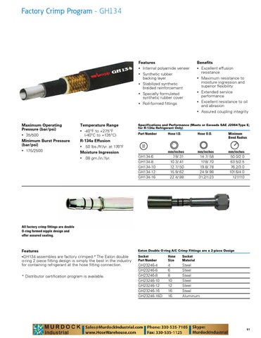 Eaton Aeroquip EZClip AC Refrigeration GH134 GH001 Air Conditioning ...