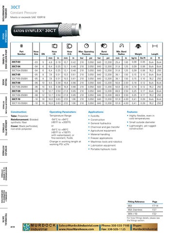 Eaton aeroquip catalog synflex thermoplastic hose fittings assemblies sae 3130 3r30 100r7 100r8 ...