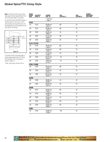 Eaton aeroquip crimp specifications specs catalog ft1330 ft1380 ft1390 ...