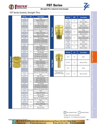 Foster zsi quick couplers catalog emurdock by Murdock Industrial - Issuu