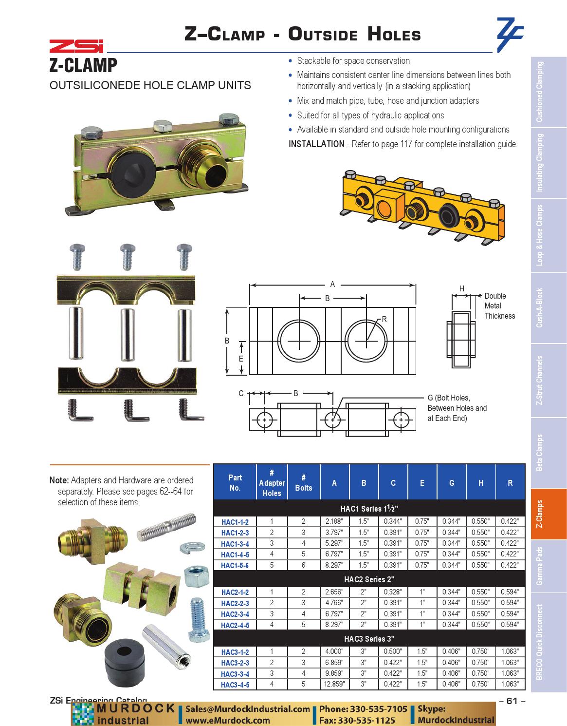 Zsi cushioned clamp routing support catalog 12 emurdock by Murdock ...