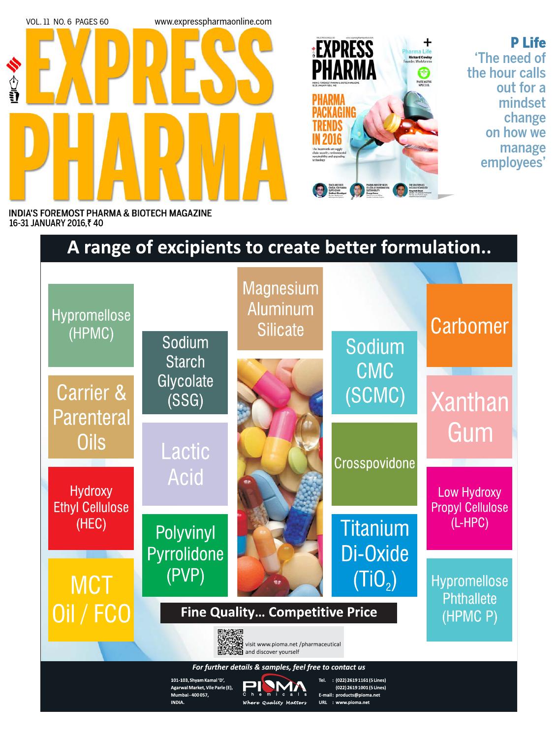 Express Pharma (Vol.11, No.6) January 16-31, 2016 by Indian Express - Issuu