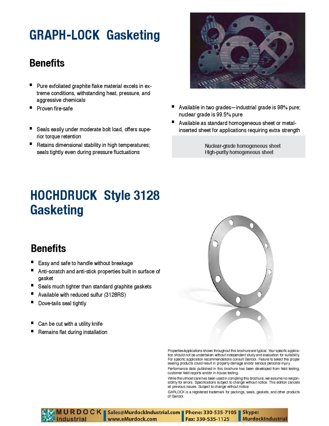 Garlock gasket sheet non asbestos compressed style blue guard emurdock ...