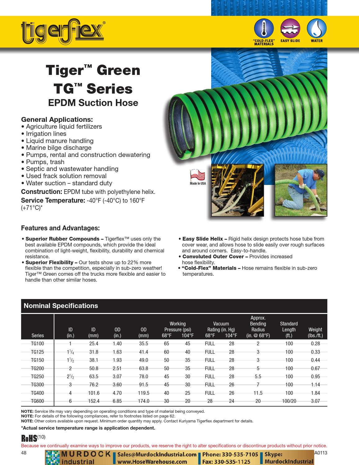 Kuriyama tigerflex thermoplastic hoses catalog hosewarehouse by Murdock ...