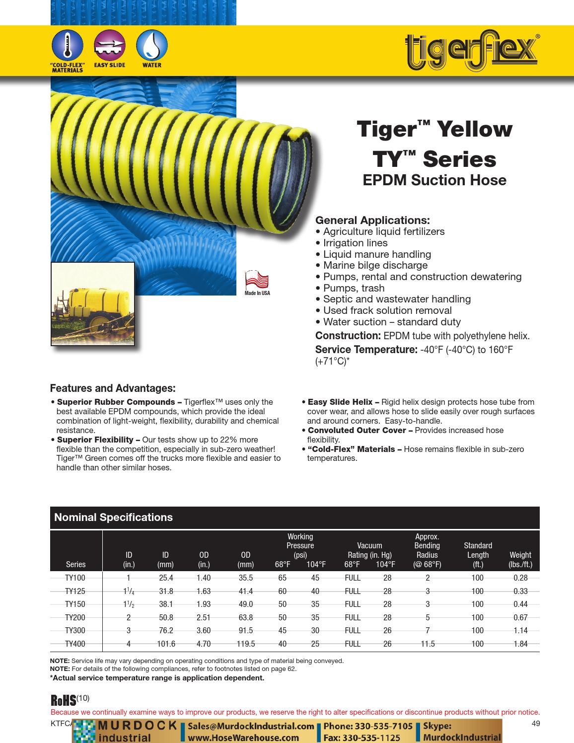 Kuriyama tigerflex thermoplastic hoses catalog hosewarehouse by Murdock ...