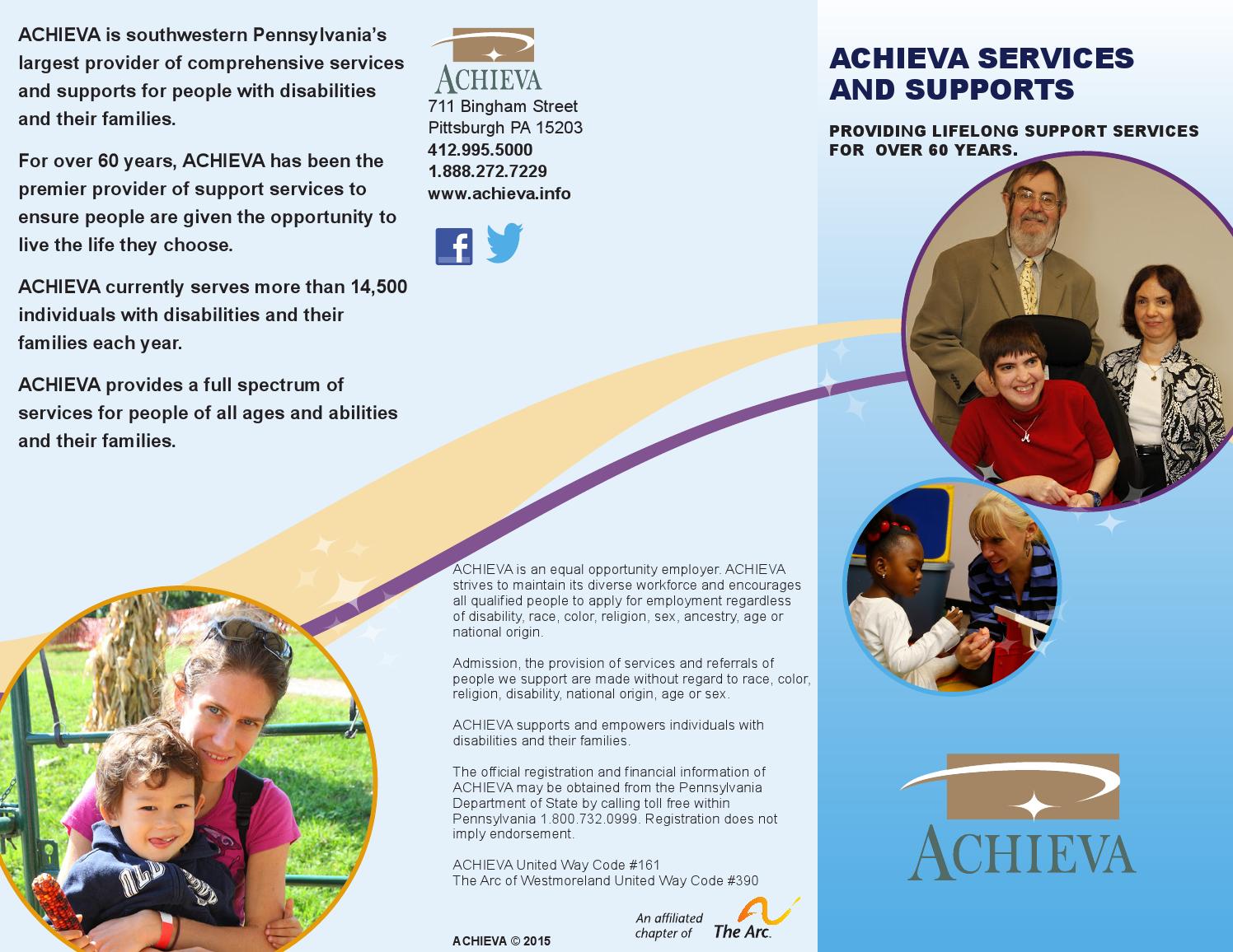 ACHIEVA Supports and Services by Achieva - Issuu
