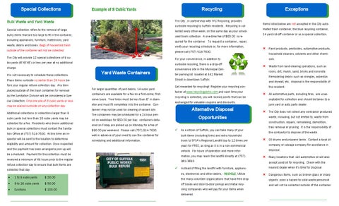 Solid Waste Bulk Pickup Brochure by City of Suffolk, Virginia - Issuu