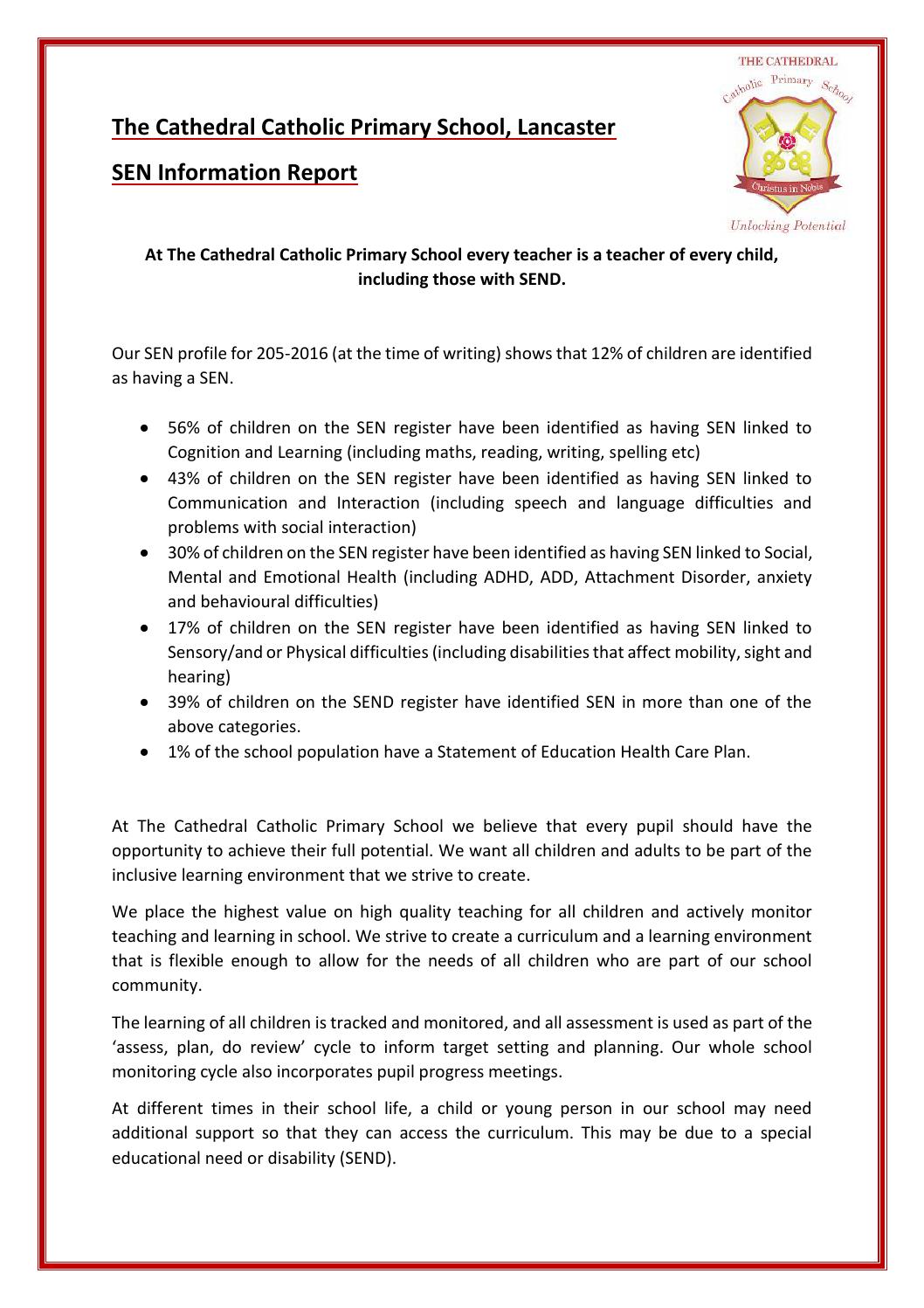 SEN information Report 2015/2016 by Schudio - Issuu