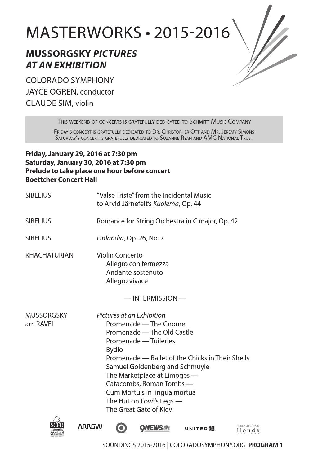 Program Notes - Mussorgsky Pictures At An Exhibition by Colorado ...