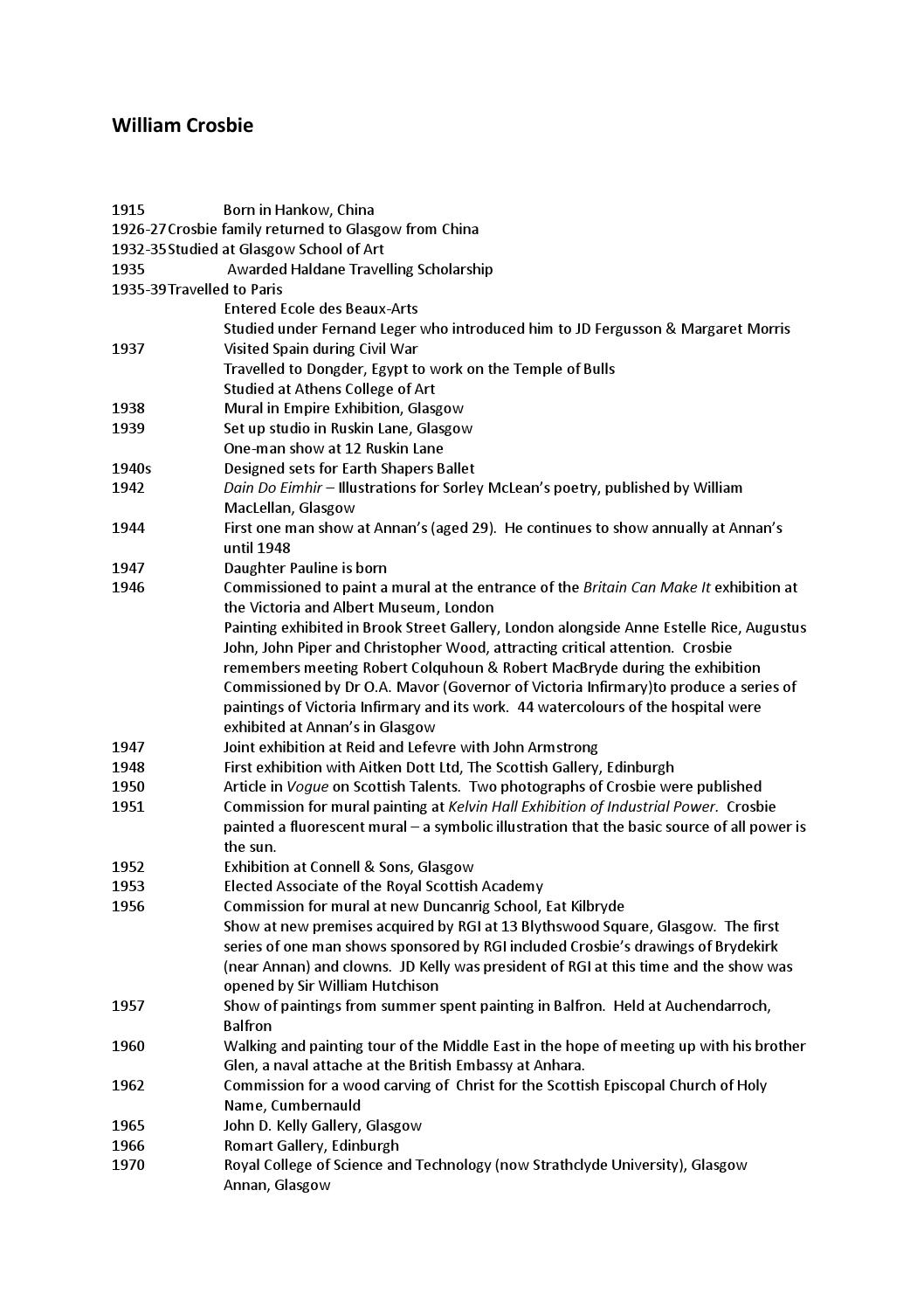 Crosbie cv by The Scottish Gallery - Issuu