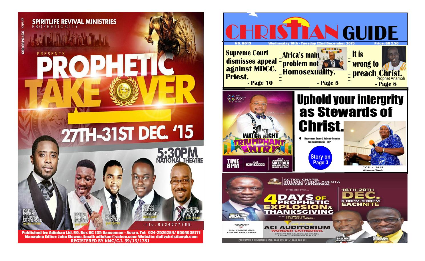 Christian Guide December 2015 Edition by CHRISTIAN GUIDE NEWSPAPER - Issuu