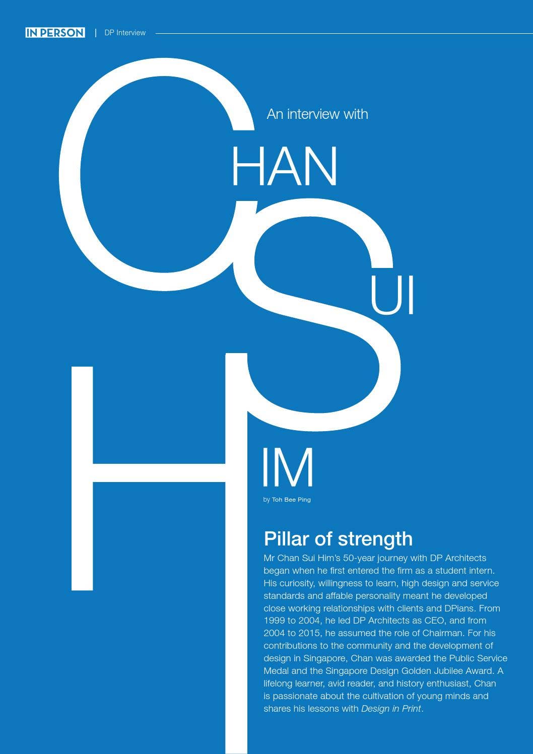 Design In Print 6.4 - Chan Sui Him Issue 2016 by DPArchitects - Issuu