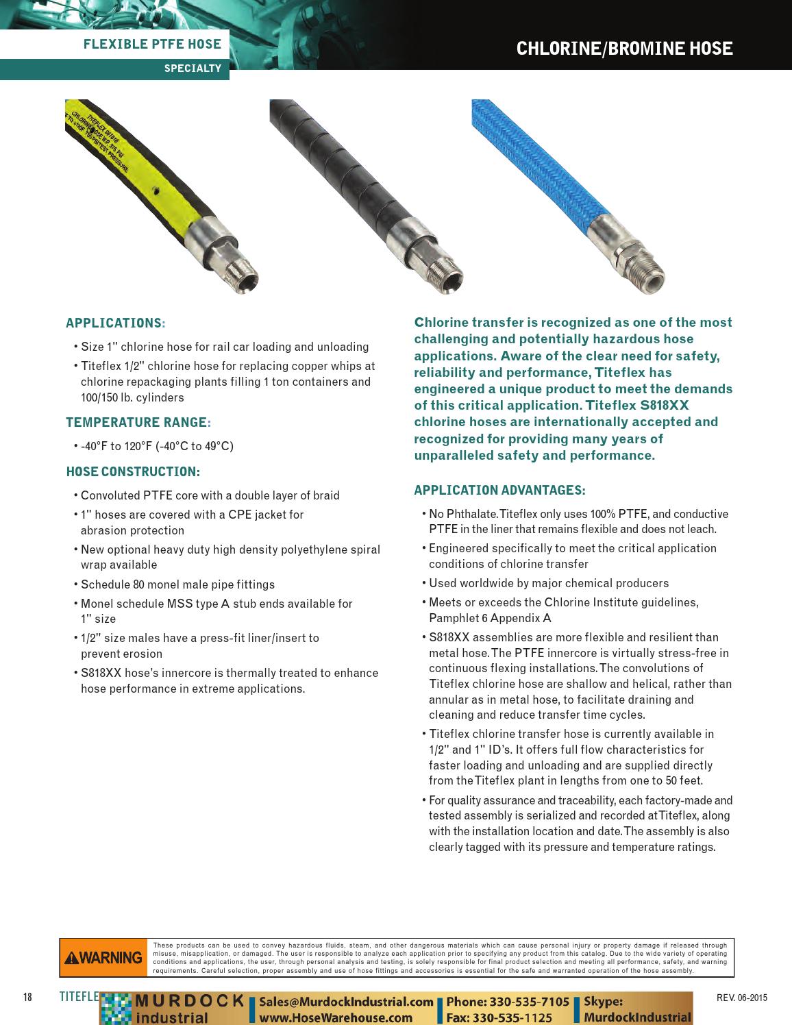 Titeflex industrial catalog ptfe stainless steel hydraulic hose by ...