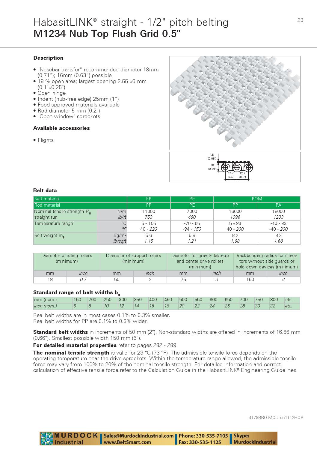 Habasit plastic modular belt product guide catalog habasitlink and ...