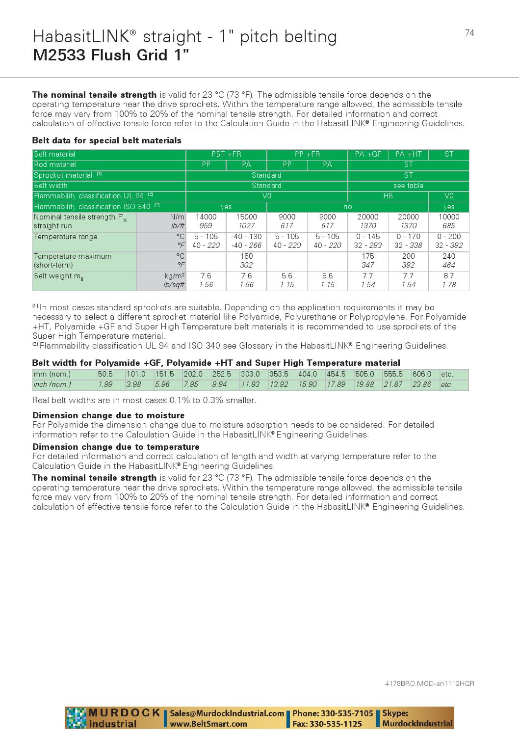 Habasit plastic modular belt product guide catalog habasitlink and ...